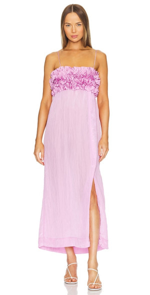 Ganni - Shiny Tech Strap Midi Dress