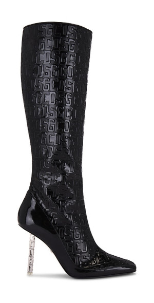 GCDS - Patent Monogram Logo Chain Boots
