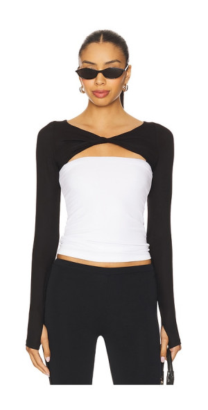 Michael Lauren - Ace Long Sleeve Knotted Neck Top