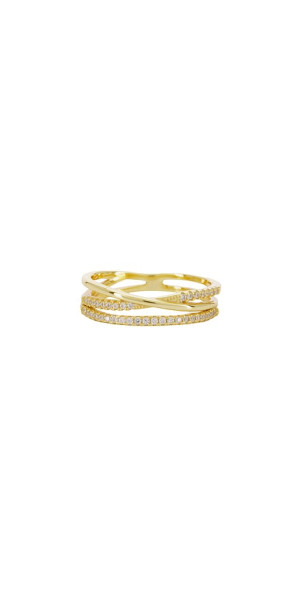 SHASHI - Stacey Double Pave Ring