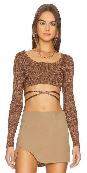 superdown - Jeannie Wrap Crop Top