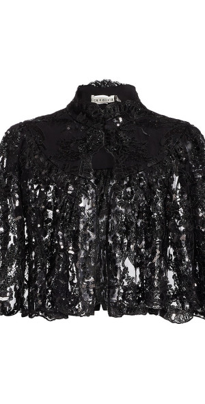 Alice + Olivia - Women's Aurelia Embellished Lace Mini Capelet