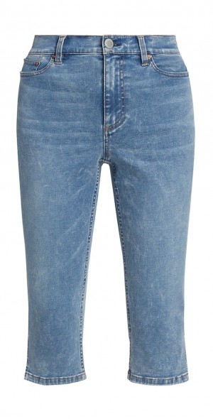 Alice + Olivia - Women's Emmie Mid-Rise Stretch Cropped Clam-Digger Jeans