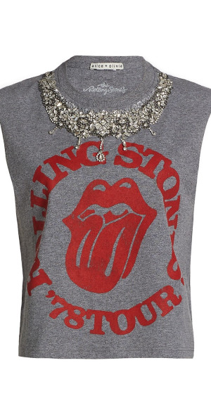Alice + Olivia - Women's Micah Crystal-Embellished Cotton Tank