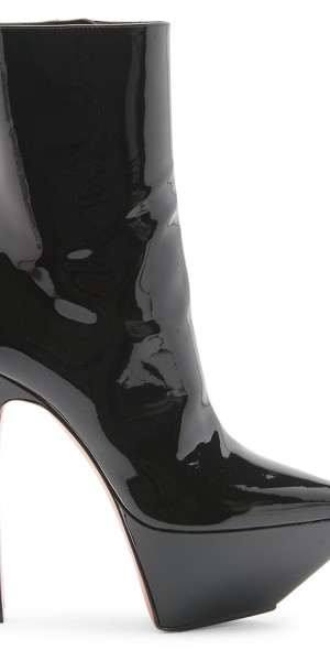 Amina Muaddi - Women's Yigit Patent Leather Platform Booties