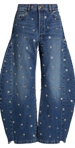 A.W.A.K.E. Mode - Women's Studded Barrel-Leg Jeans