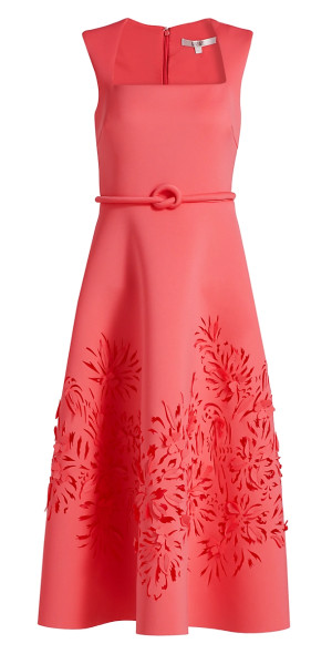 Badgley Mischka - Women's Laser Cut Scuba Cocktail Dress