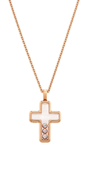Chopard - Women's Happy Diamonds 18K Rose Gold & 0.15 TCW Diamond Cross ...