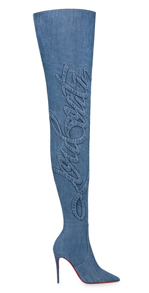 Christian Louboutin - Women's Kate Botta Alta Loubi Jeans Over the Knee ...