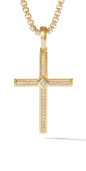 David Yurman - Women's Modern Renaissance Cross Pendant in 18K Yellow Gold