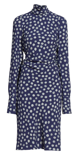Dries Van Noten - Women's Delvet Polka Dot Turtleneck Dress