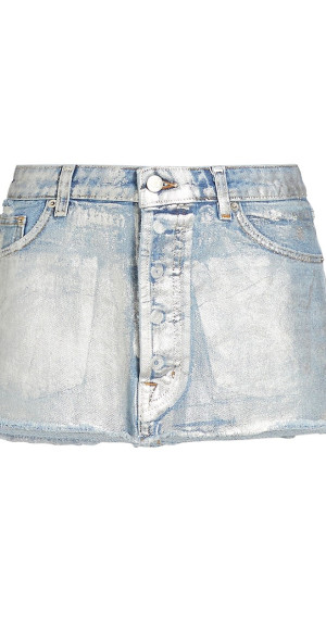 EB Denim - Women's Coated Micro Denim Miniskirt