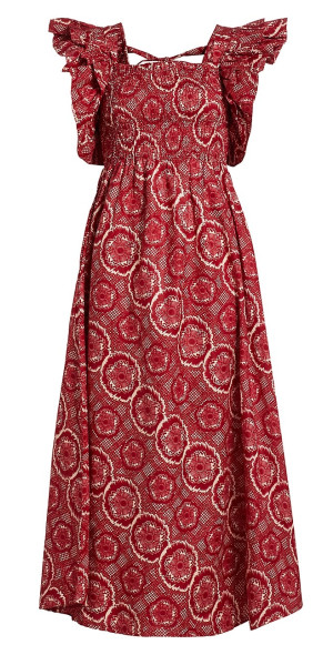 Elisamama - Women's Sola Abstract Smocked Cotton Midi-Dress