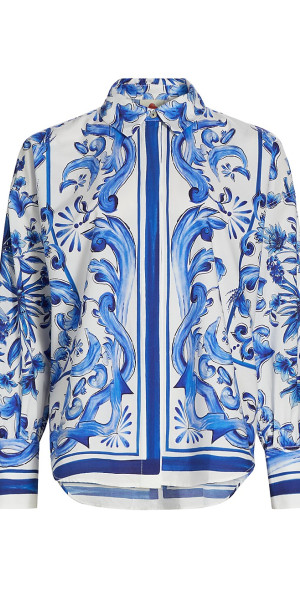 Farm Rio - Women's Garden Tiles Cotton Shirt