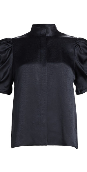 Frame - Women's Puff-Sleeve Silk Blouse