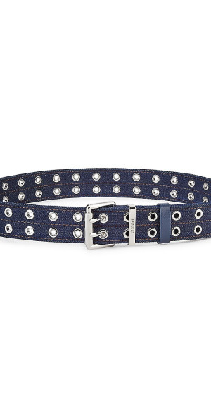 Ganni - Women's Double Eyelet Denim Belt