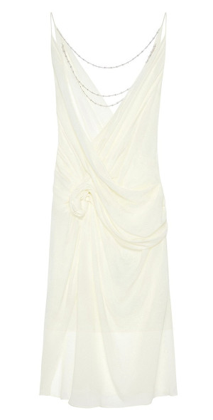 Givenchy - Women's Draped Dress in Silk with Pearl Chains