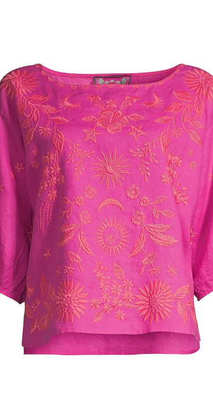 Johnny Was - Women's Oleander Floral-Embroidered Linen Blouse