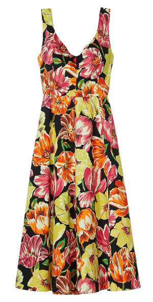 kate spade new york - Women's Painted Tulips Grace Midi-Dress