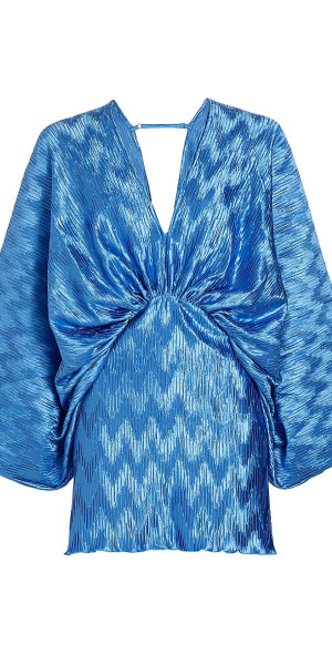 L'Idée - Women's Les Éléments Riviera Chevron Pleated Satin Minidress