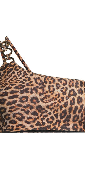 Milly - Women's Niki Leopard-Print One-Shoulder Bikini Top