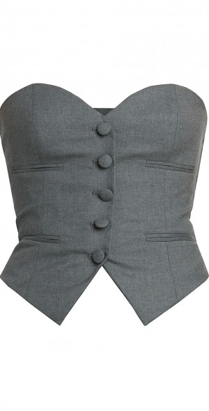 Moschino - Women's Strapless Wool Crop Vest