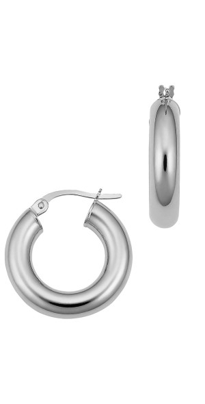 Oradina - Women's 14K White Solid Gold Everything Bold Hoops