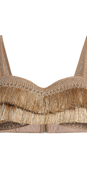 PatBO - Women's Metallic Fringe Bra Top