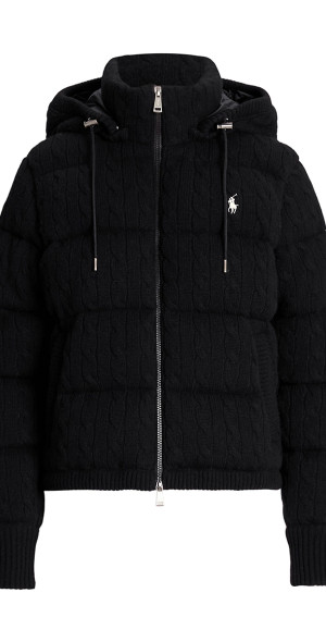 Polo Ralph Lauren - Women's Wool-Blend Cable-Knit Down Coat
