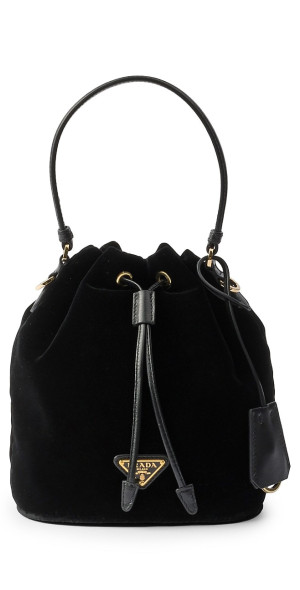 Prada - Women's Velvet Mini Bag with Nappa Leather Details