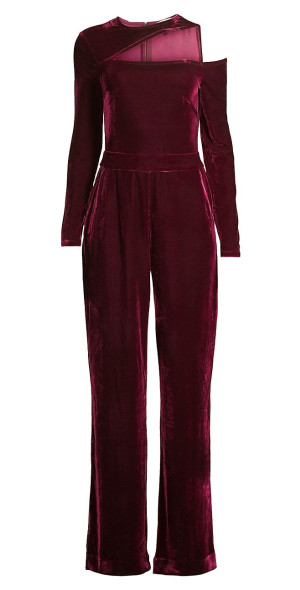 Reiss - Women's Adele Velvet Slash Wide-Leg Jumpsuit