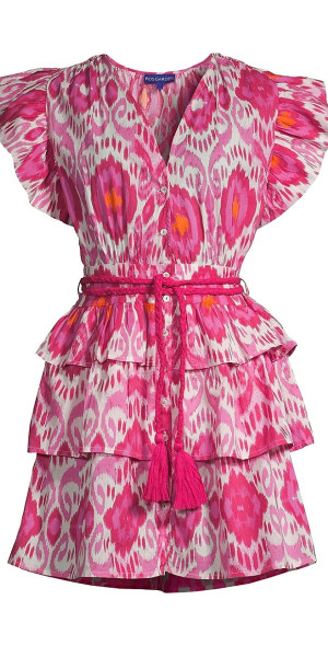 Ro's Garden - Women's Hunan Tiered Belted Minidress