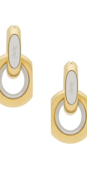 Saint Laurent - Women's Cassandre Duo Link Earrings in Metal