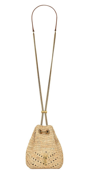 Saint Laurent - Women's Mini Joe Bucket Bag in Raffia