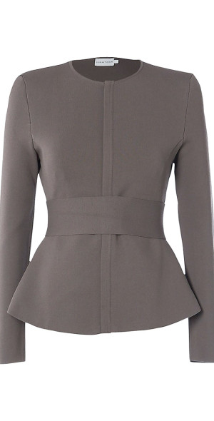 Scanlan Theodore - Women's Belted Crepe Knit Curved Hem Jacket