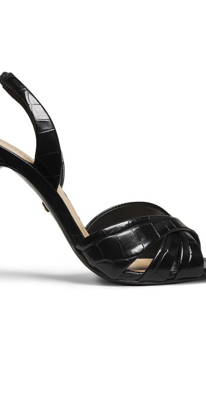 Schutz - Women's Keefa 100MM Crocodile-Embossed Leather Slingback Sandals