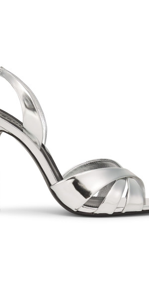 Schutz - Women's Keefa 100MM Metallic Leather Slingback Sandals