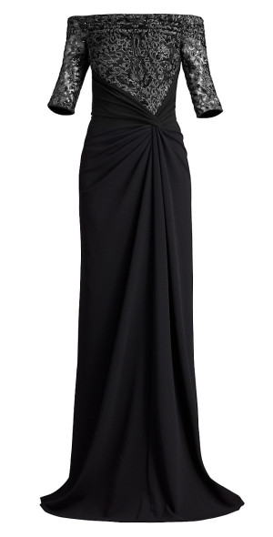 Sho - Women's Sequined Off-The-ulder Gown