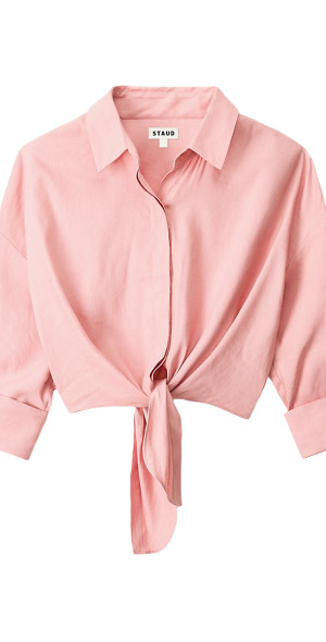 Staud - Women's Lisa Tie-Front Linen Top