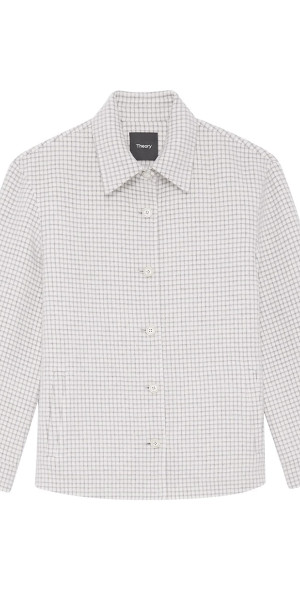 Theory - Women's Check Wool Crop Shacket