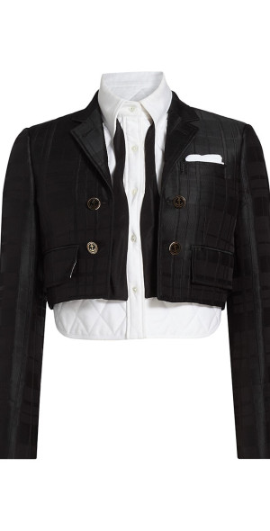 Thom Browne - Women's High Break Quilted Oxford Shirt & Windowpane ...