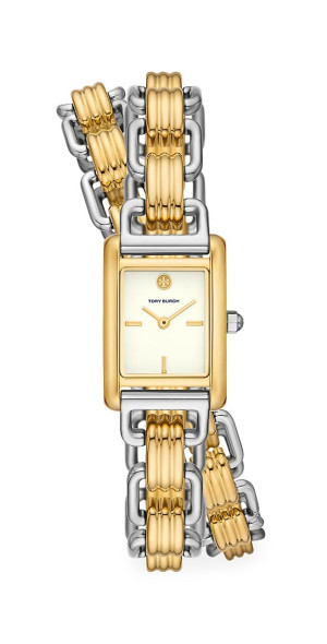 Tory Burch - Women's Mini Eleanor Two-Tone Stainless Steel Double-Wrap ...