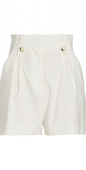 Veronica Beard - Women's Franzi Linen-Blend Button Tab Shorts