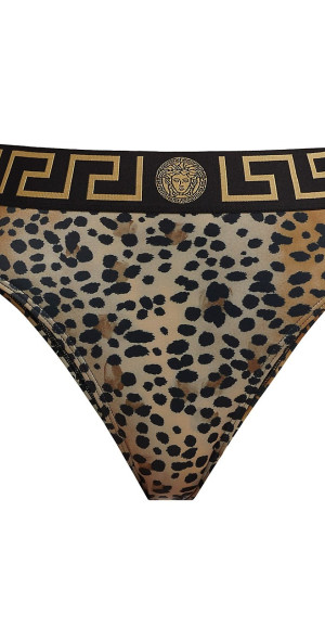 Versace Womens Leopard Print Brazilian Bikini Bottom
