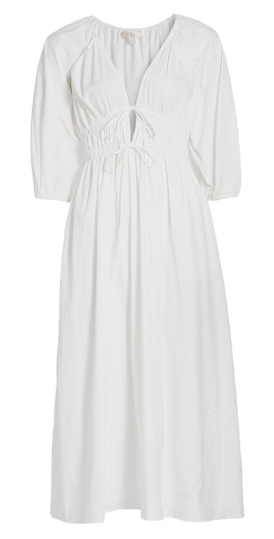 Wayf - Women's Angela Cotton Shirred Midi Dress
