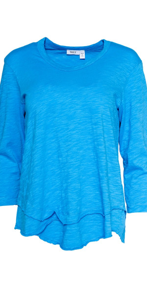 Wilt - Women's Shrunken Crew 3/4 Sleeve Mock Layer Tee