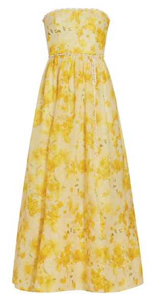 Zimmermann - Women's Wonderland Strapless Shell-Trim Gown