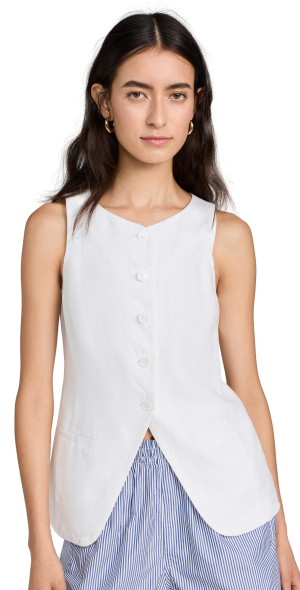 Alex Mill - Anna Vest in Linen Off White S