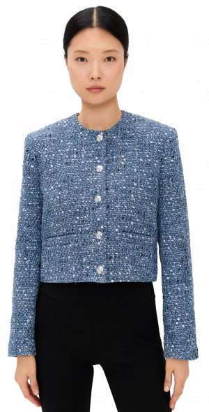 ANINE BING - Blue Tweed Amber Jacket Blue XS