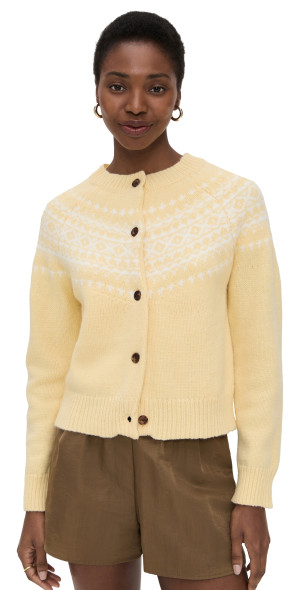 Bailey Rose - Fair Isle Cardigan Lemon XS